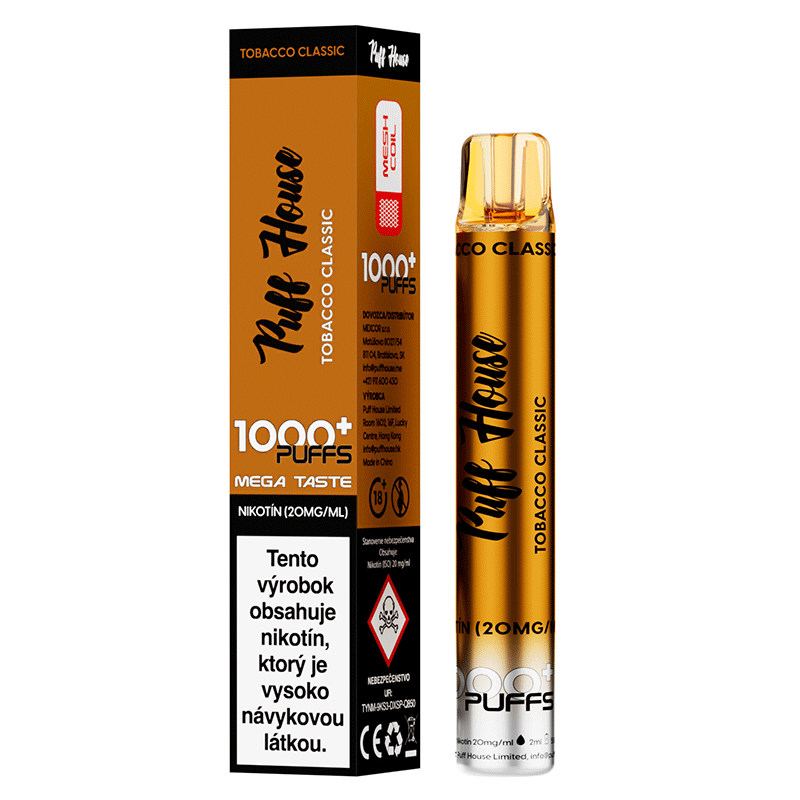 Disposable e-cigarette Puff House, Tobacco Classic 1000 Puffs ...